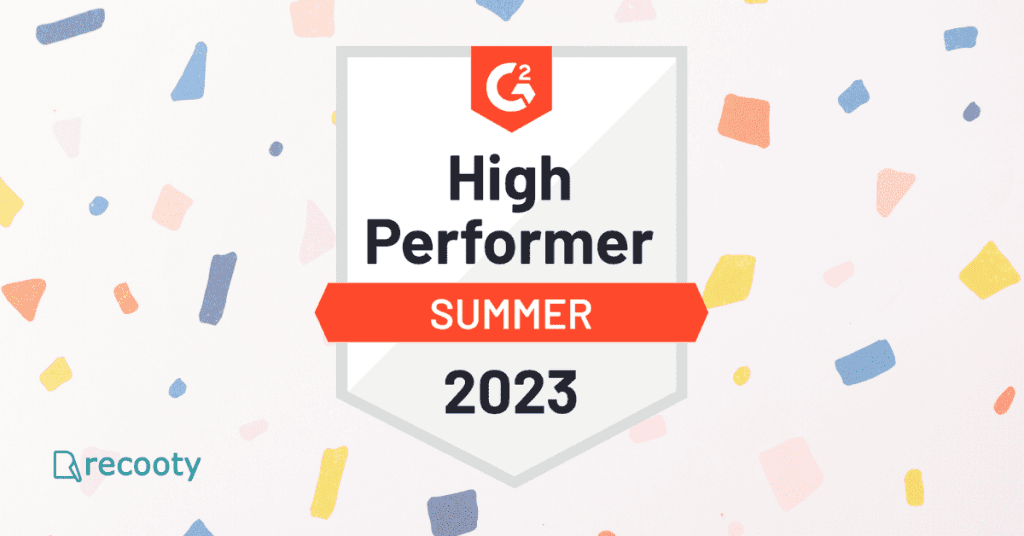Celebrating Recooty's G2 High Performer Badge for Summer 2023
